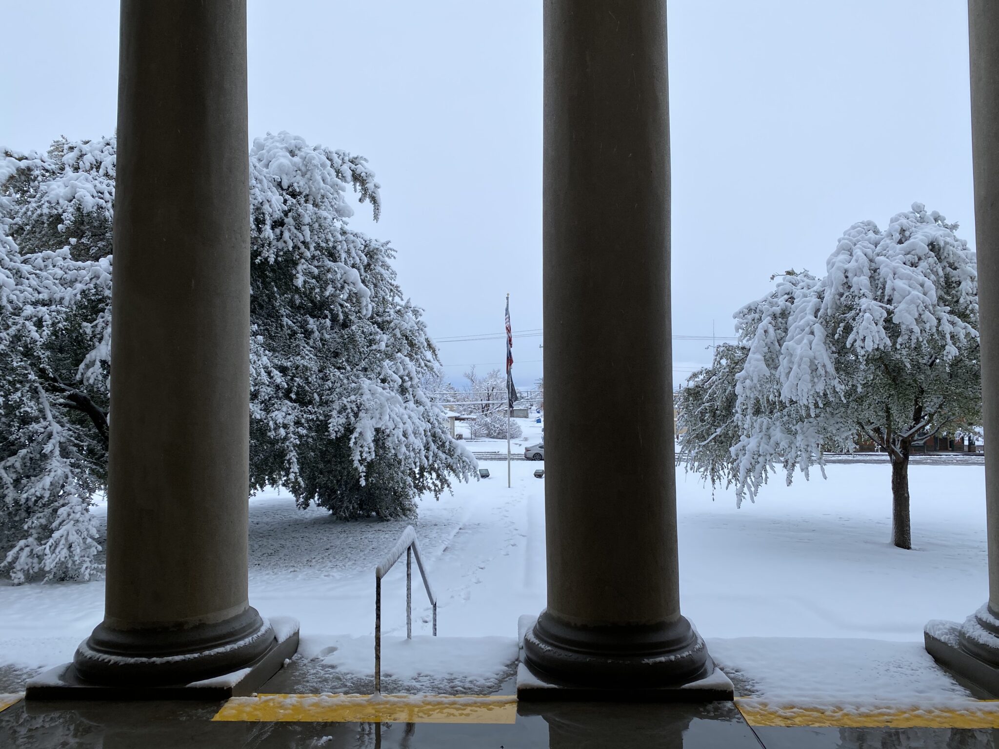 We visited the courthouse during December 2020. A surprise snow storm ...