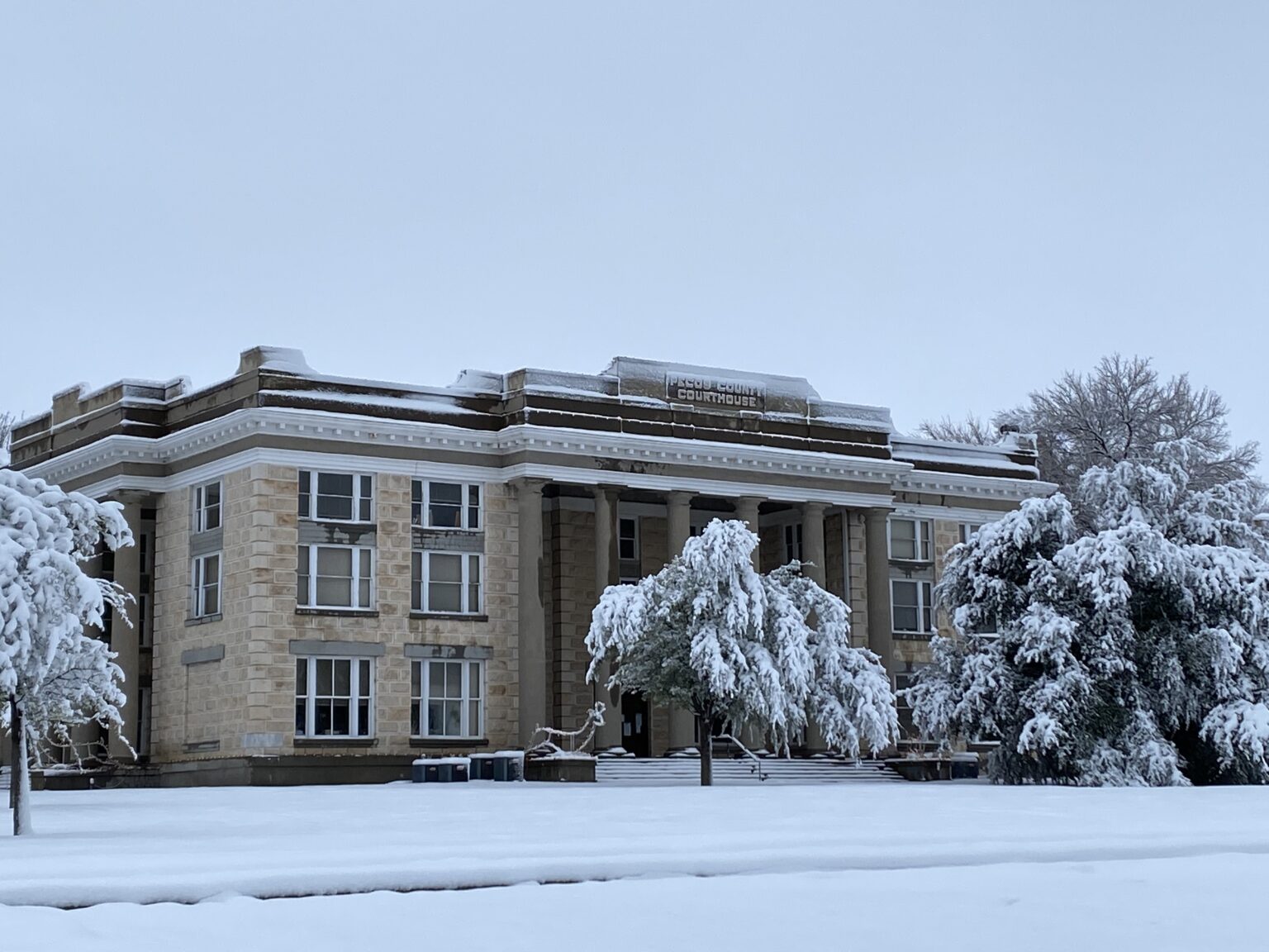 We visited the courthouse during December 2020. A surprise snow storm ...