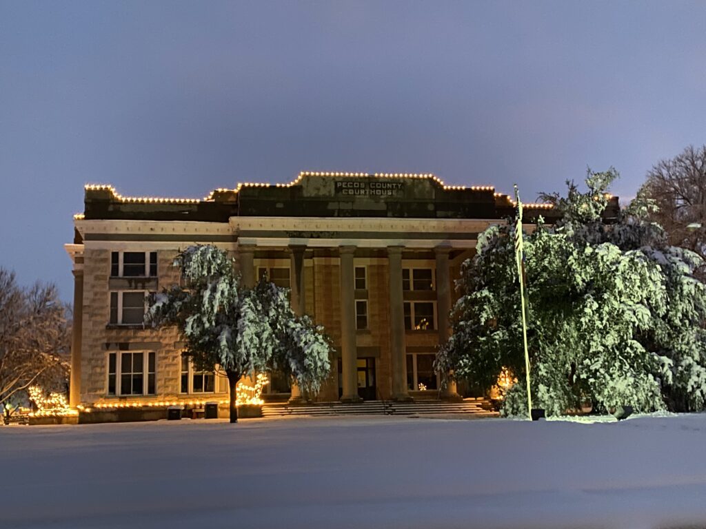 We visited the courthouse during December 2020. A surprise snow storm ...